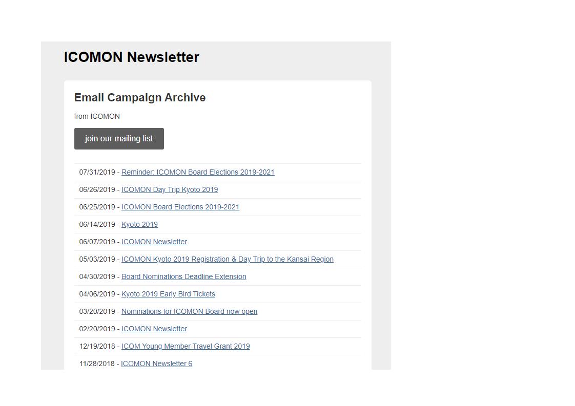 Newsletters & Updates - ICOM ICOMON -ICOM ICOMON